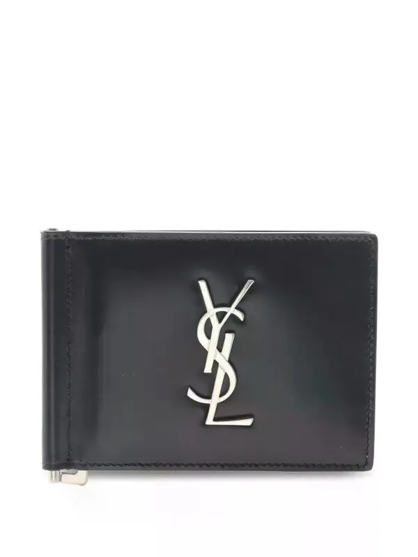 Saint Laurent 2020s Logo-appliqué Leather Wallet - Black