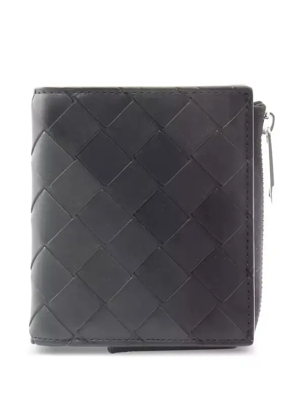 Bottega Veneta 2020s Intrecciato Bi-fold Leather Wallet - Black