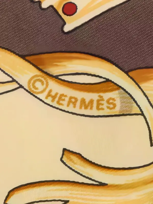 Hermès 1990s Crown Silk Scarf