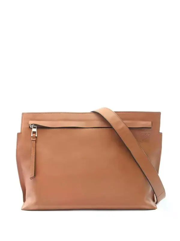 Loewe 2010s Anagram Leather Shoulder Bag - Brown
