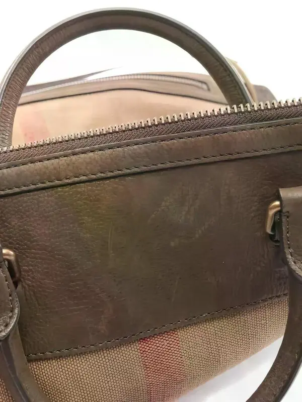 Burberry 2000s Checked Leather Tote Bag