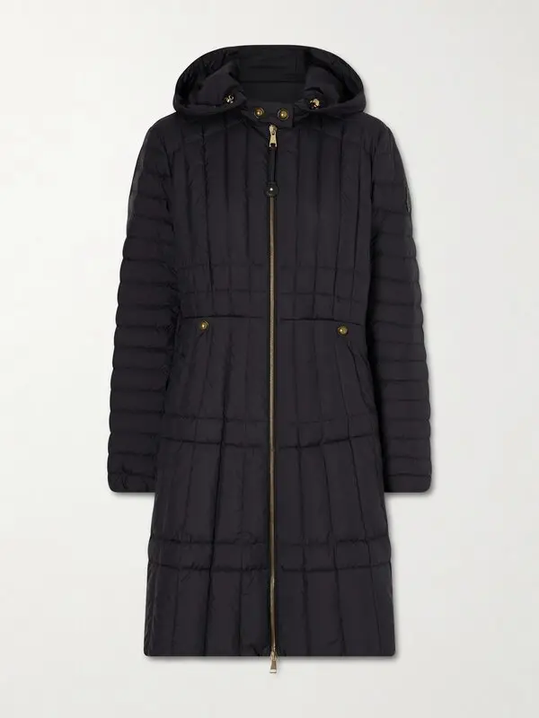 Moncler Hooded Appliquéd Padded Quilted Shell Down Coat