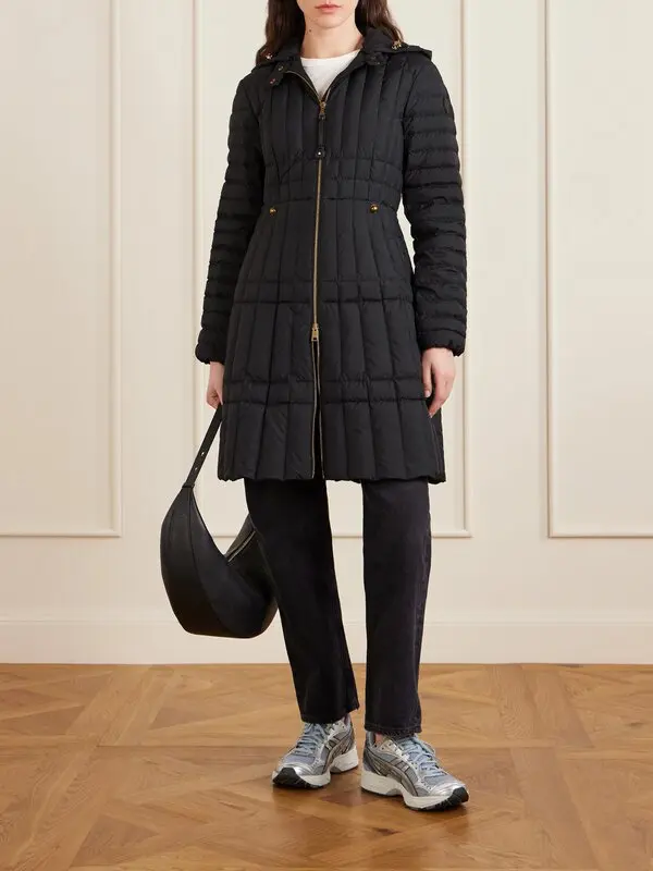 Moncler Hooded Appliquéd Padded Quilted Shell Down Coat