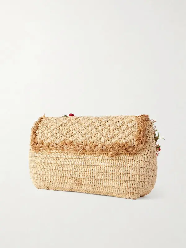 ANYA HINDMARCH Embellished Raffia Clutch