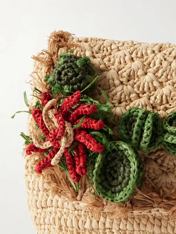 ANYA HINDMARCH Embellished Raffia Clutch