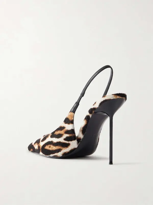 Paris Texas Lidia Leopard-print Calf-hair Slingback Pumps