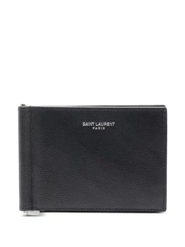 Saint Laurent 2020s Leather Bill-clip Wallet - Black