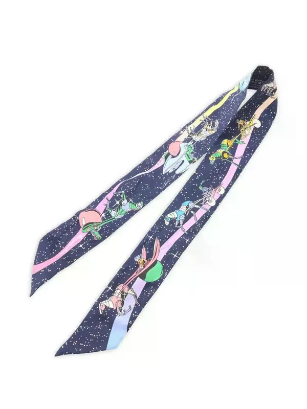 Hermès 2010s Space Derby Ribbon Scarf