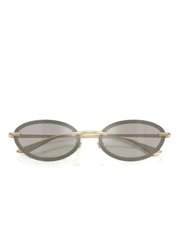 JIMMY CHOO Oval-frame Sunglasses - Gold