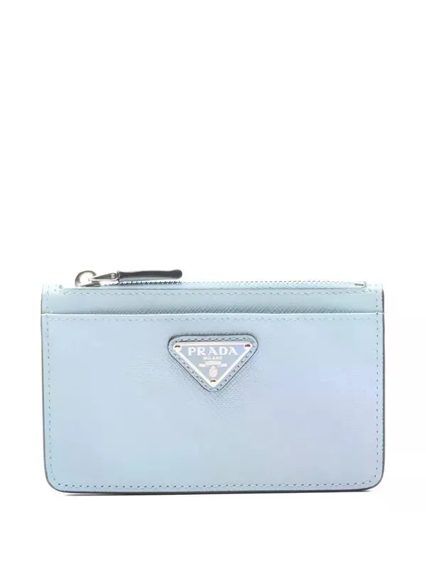 Prada Logo-triangle Coin Purse - Blue