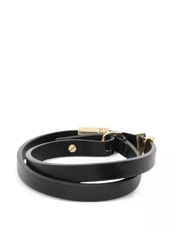 Versace 2010s Medusa Leather Bracelet