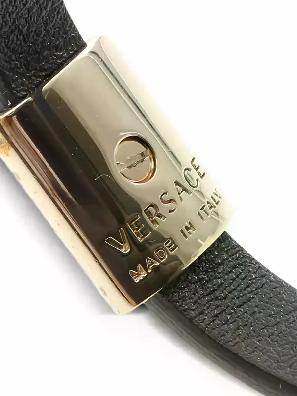 Versace 2010s Medusa Leather Bracelet
