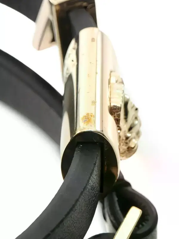 Versace 2010s Medusa Leather Bracelet