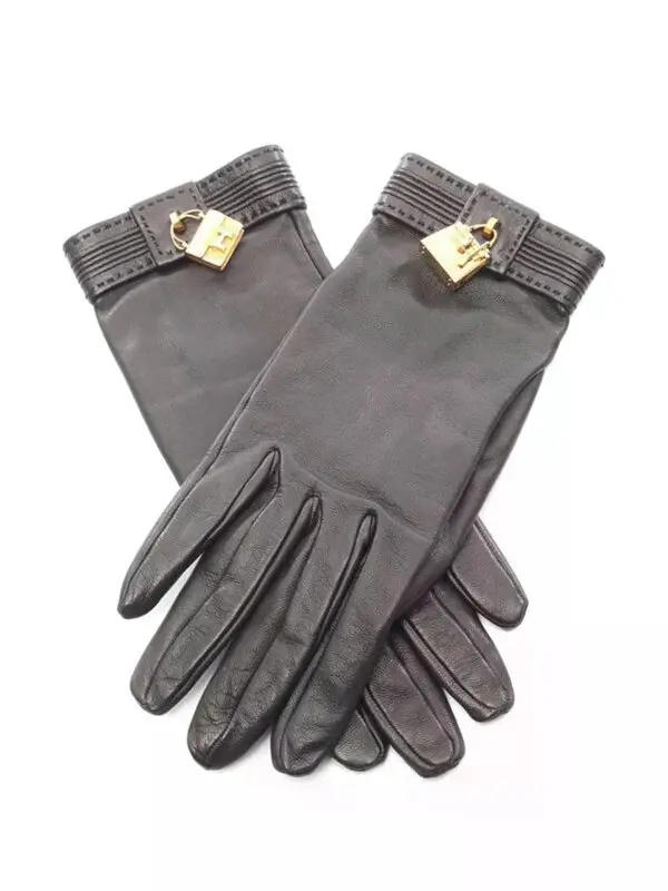 Hermès 2010s Kelly Leather Gloves - Black