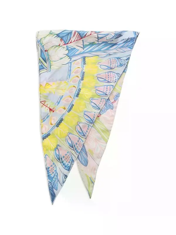 Hermès 2010s Losange Danse Pacifique Scarf - Blue