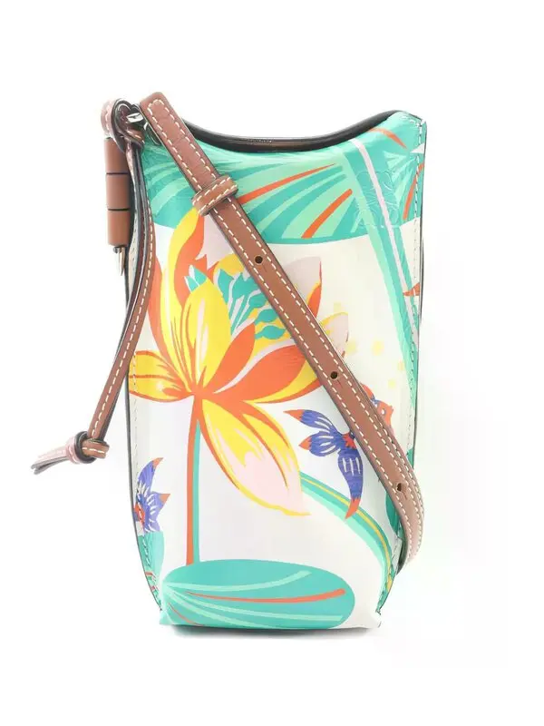Loewe X Paula's Ibiza 2000s Waterlily Leather Shoulder Bag - White