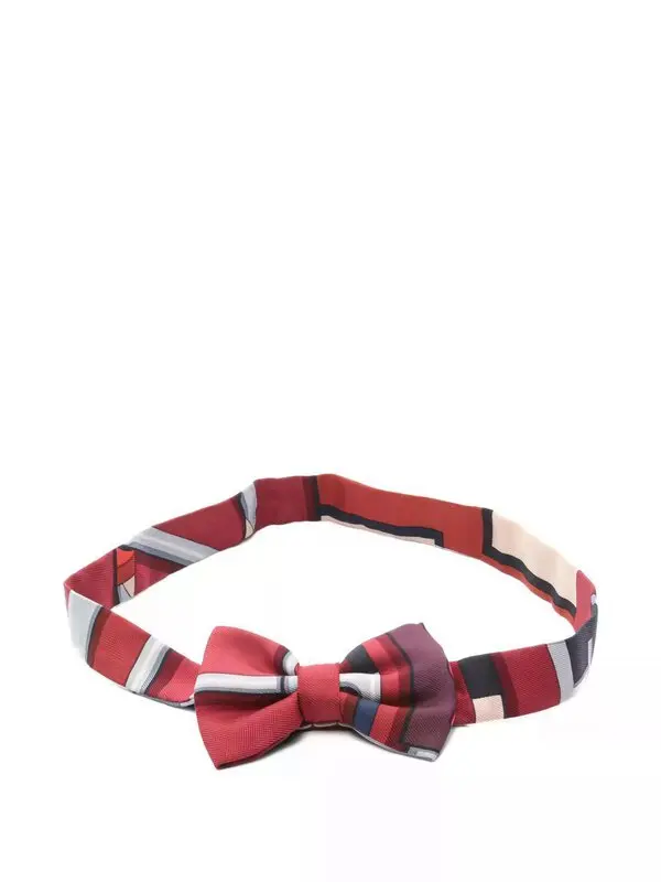 Hermès 2010s Striped Bow Tie - Red