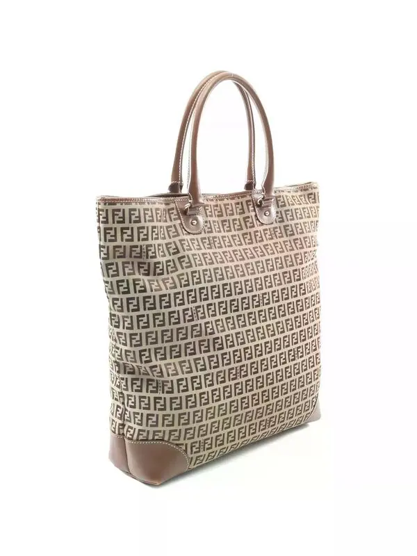 Fendi Zucchino Monogram-pattern Leather Tote Bag