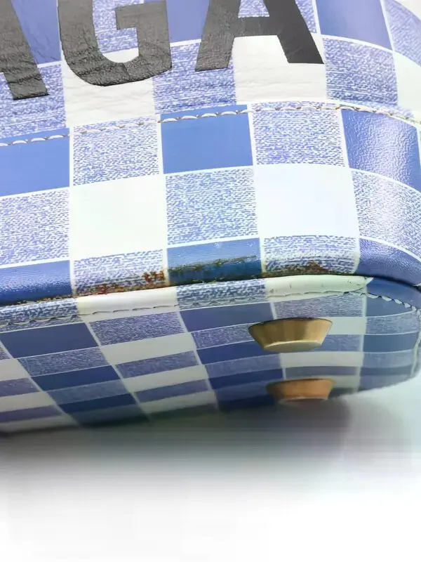 Balenciaga 2010s Ville Checked Tote Bag