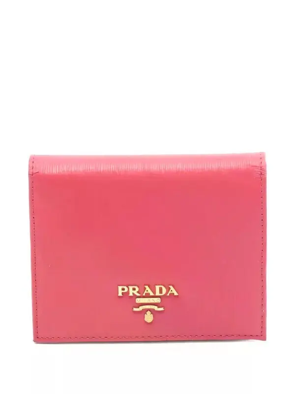 Prada 2000s Leather Bi-fold Wallet - Pink