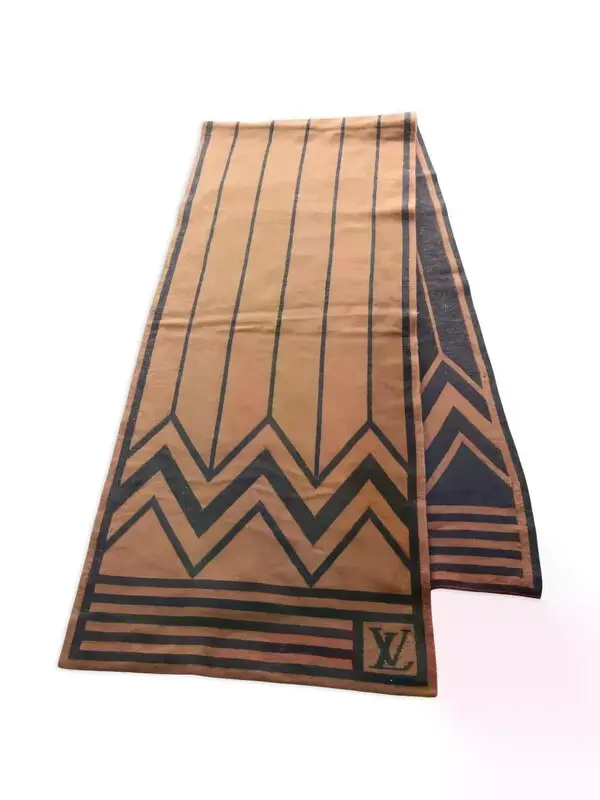 LOUIS VUITTON 2000s Karakoram Stripe Scarf - Brown