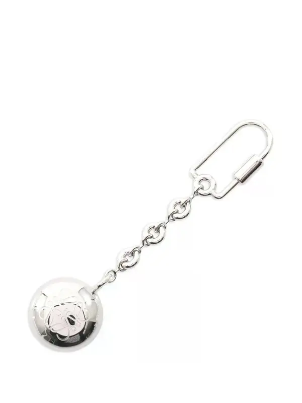 Loewe Anagram Pebble Key Ring - Silver
