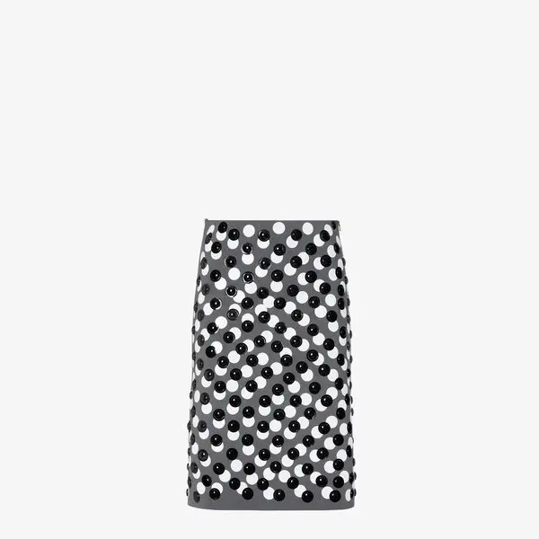 Fendi Straight-cut Midi Skirt With Polka-dot Embellishments