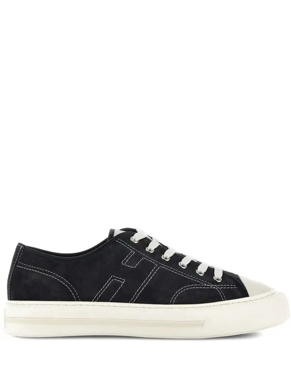 Hogan Rebel Suede Sneakers With Stitched H - Blue