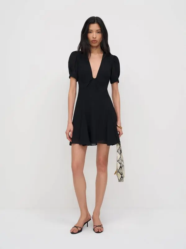 REFORMATION Akaia Mini Dress - Black