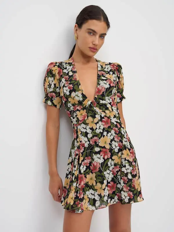 REFORMATION Akaia Mini Dress - Black