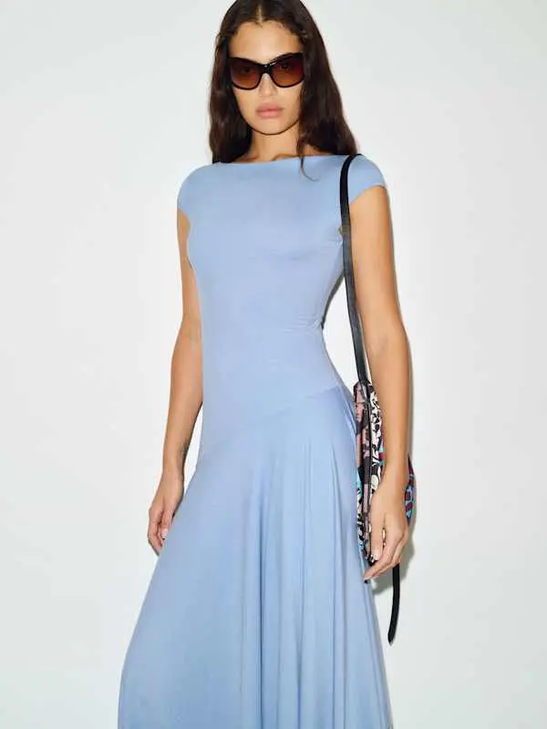 Reformation Danica Knit Dress | Blue | Medium