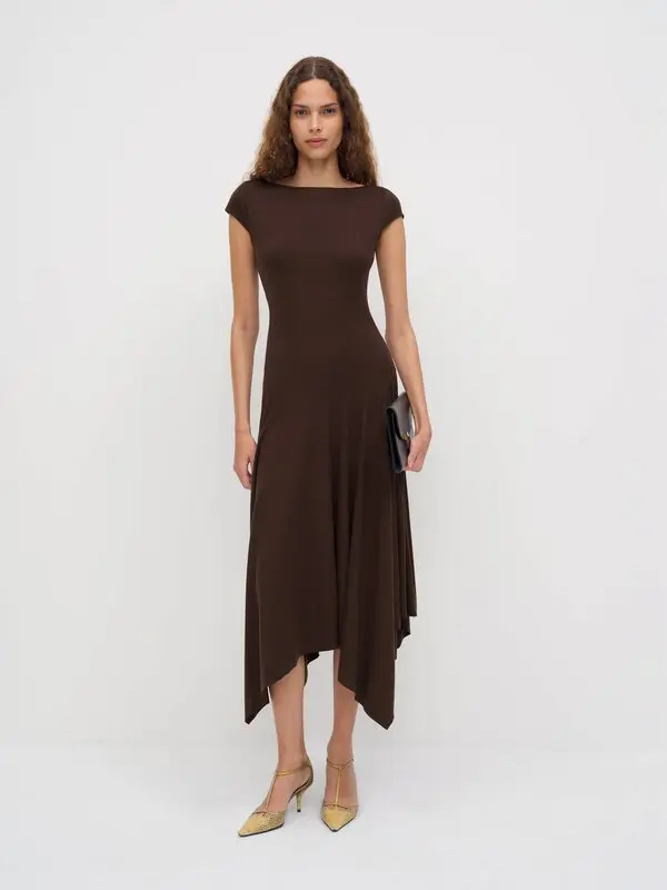 REFORMATION Danica Knit Midi Dress - Brown