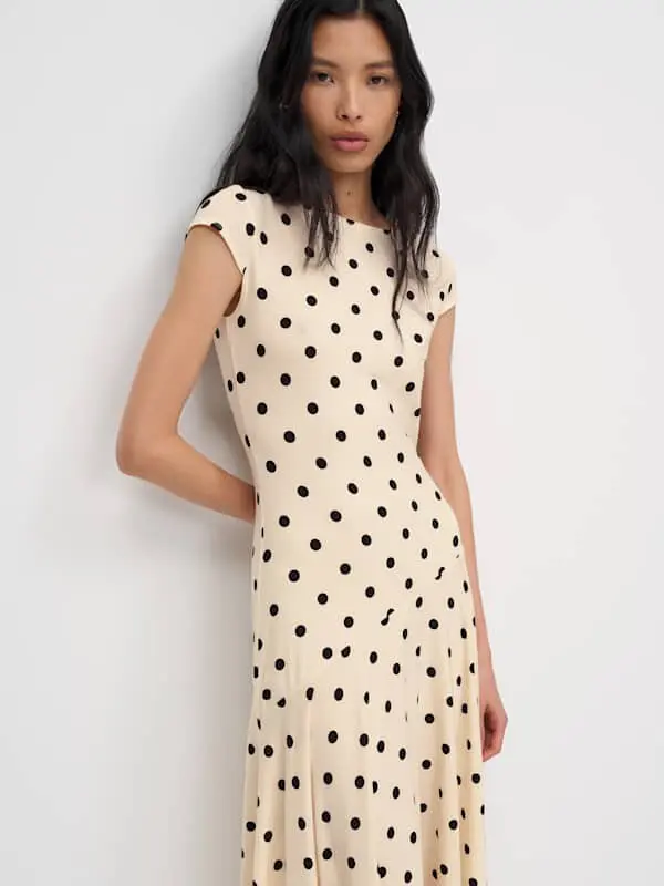 REFORMATION Danica Knit Midi Dress - Natural