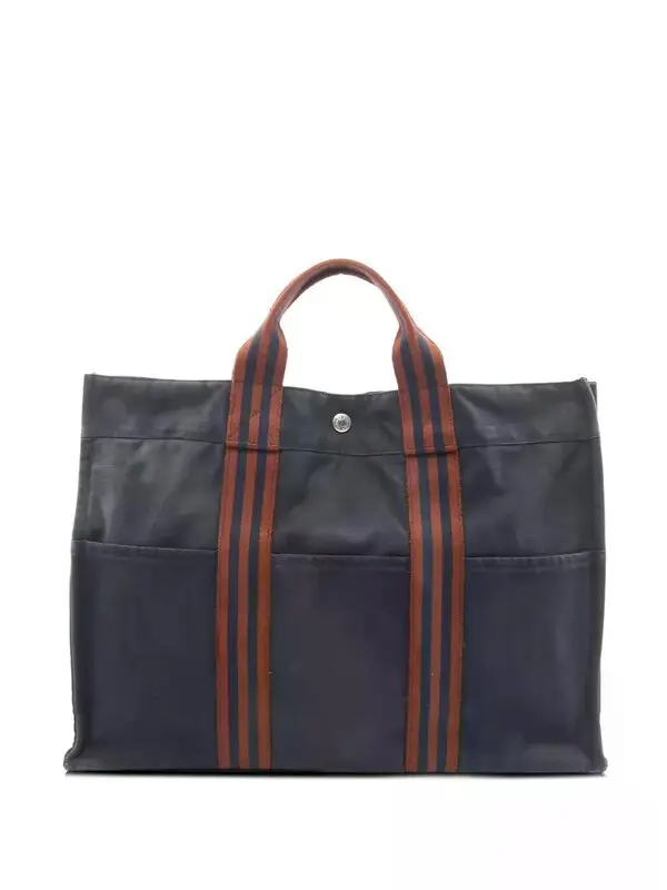 Hermès 2000s Mm Fourre Tout Canvas Tote Bag - Blue