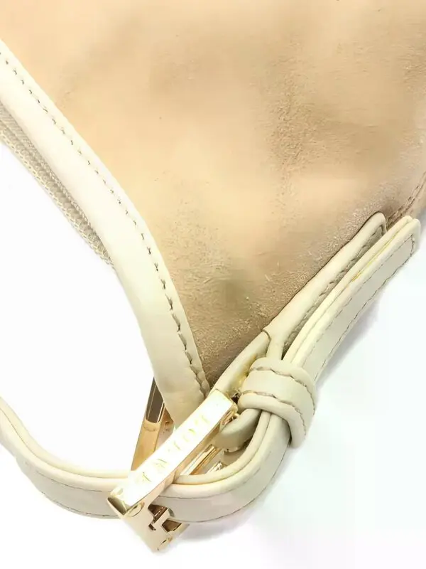 Loewe 2000s Anagram Leather Shoulder Bag - Neutrals