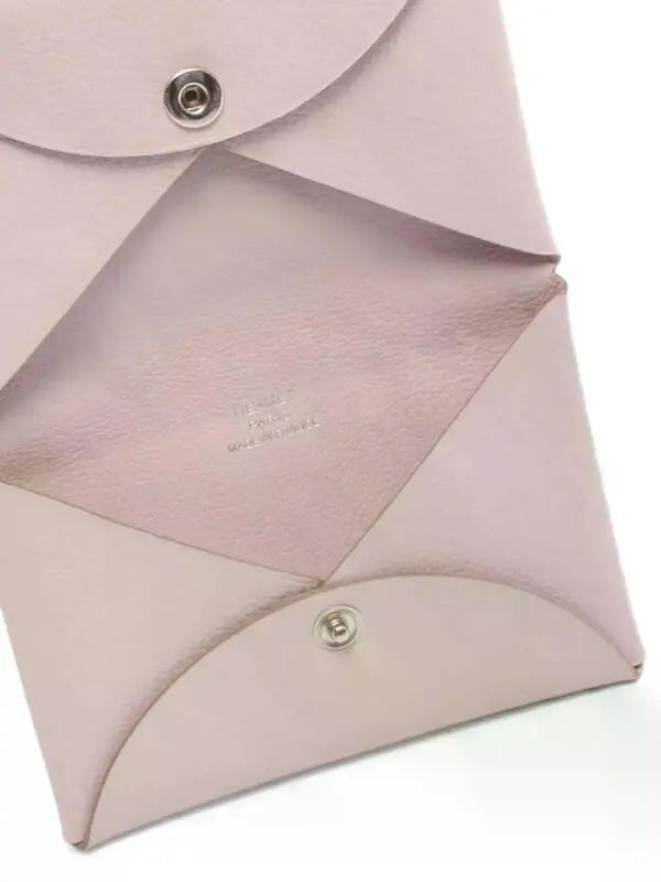 Hermès 2022 Calvi Press-stud Wallet - Pink