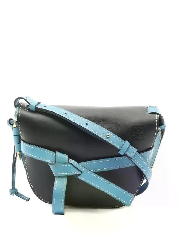 Loewe 2000s Small Gate Leather Shoulder Bag - Black