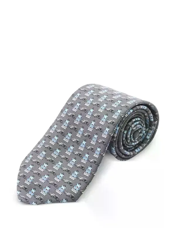 LOUIS VUITTON 2016 Globetrot Cars Silk Neck Tie