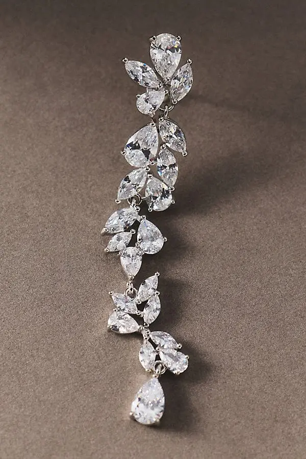 Shashi Crystal Fallen Leaf Linear Earrings