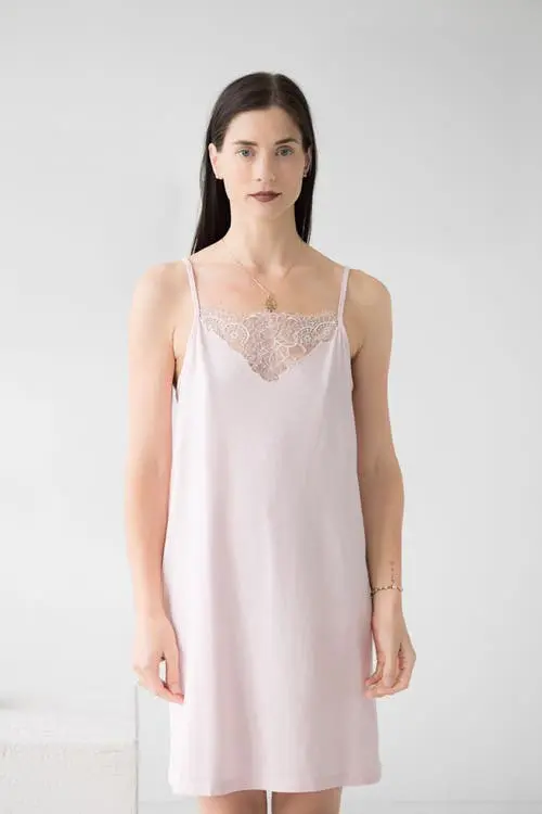 SALUA Zuma Soft Lace Chemise - Light Pink
