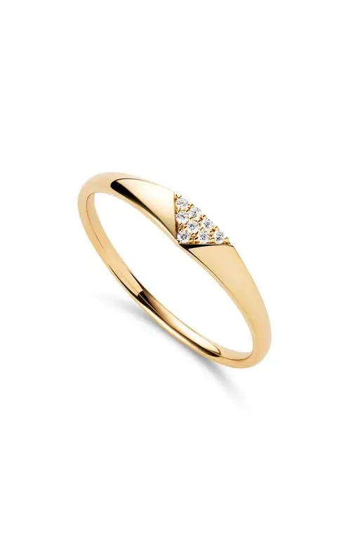 ANA LUISA Solid Trillion Diamond Signet Ring - Gold