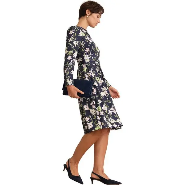 HOBBS LONDON Sabine Long Sleeve Floral Dress - Midnight Multi