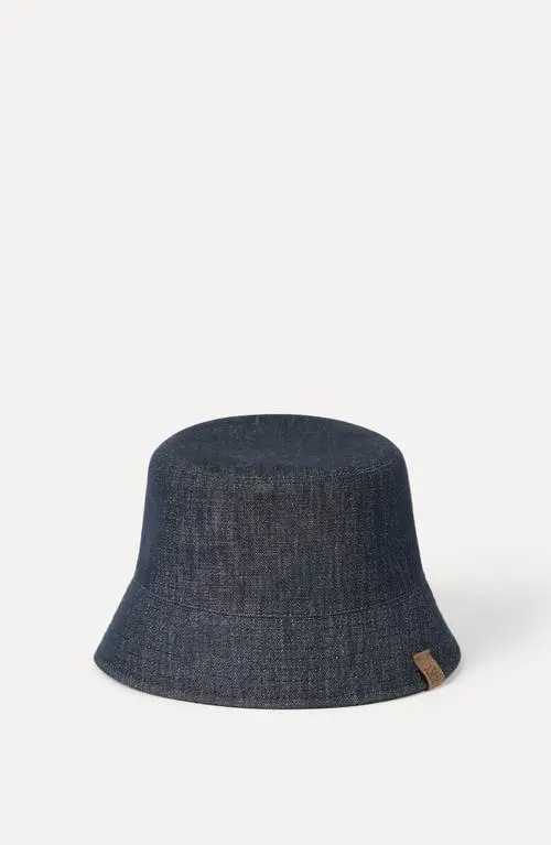Brunello Cucinelli Bucket Hat With Logo - Denim