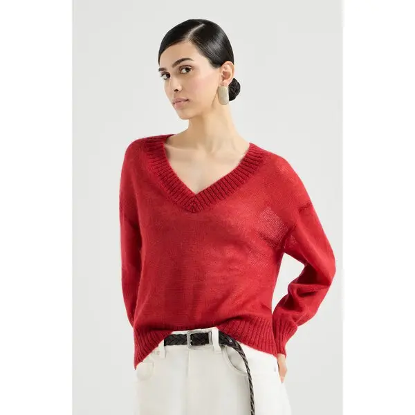 Brunello Cucinelli Virgin Wool And Mohair Sweater - Red