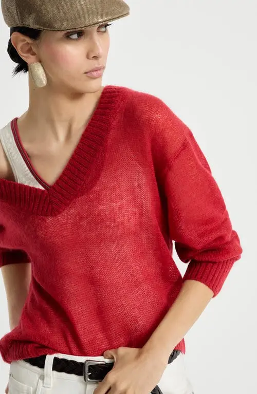 Brunello Cucinelli Virgin Wool And Mohair Sweater - Red