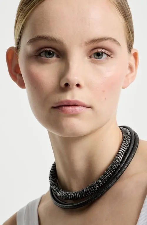 Brunello Cucinelli Leather Monili Necklace