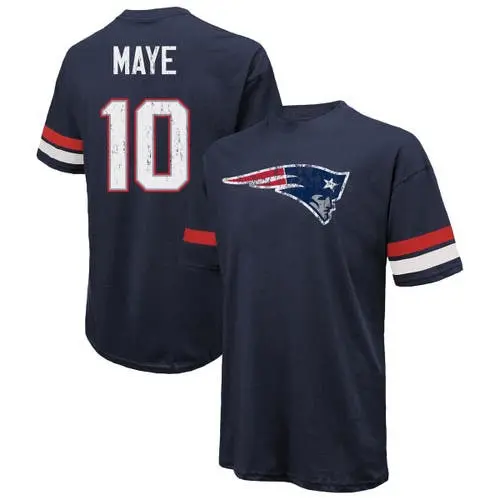 MAJESTIC THREADS Drake Maye New England Patriots Oversized T-shirt - Navy
