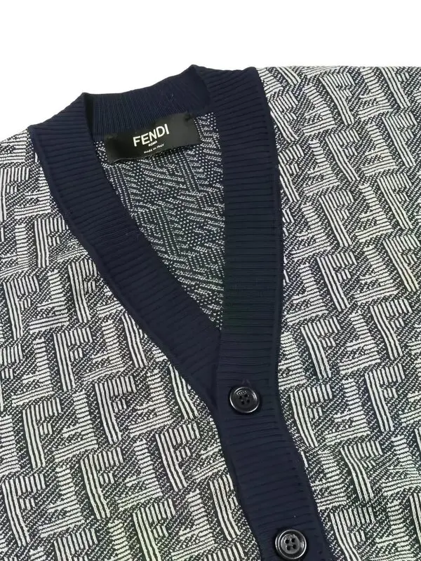 Fendi Ff Logo V-neck Cardigan