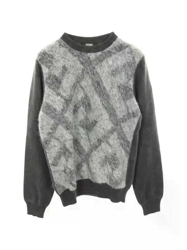 Fendi Ff Pattern-knit Sweater - Grey