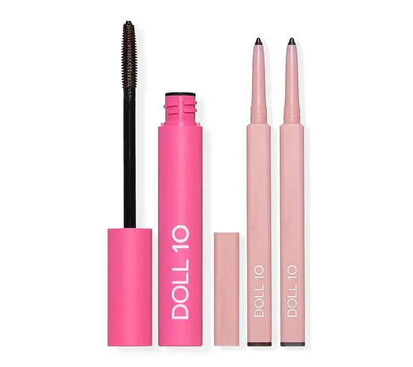 DOLL 10 Natural Beauty Mascara & Eyeliner 3pc Set - One-color